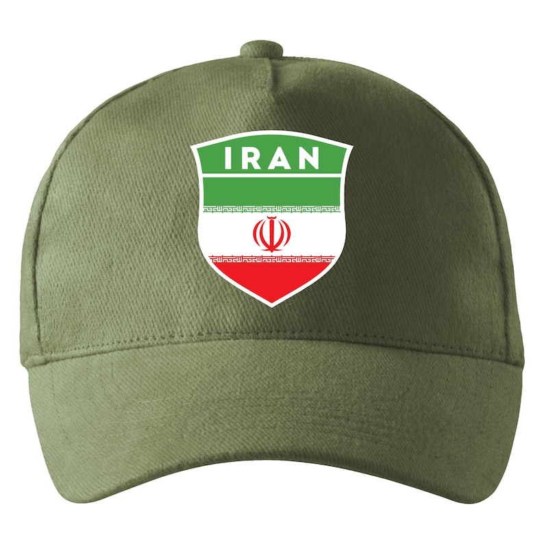 Iran Soccer Dad Cap: Iranian Flag Shield, Unisex Cotton Hat - Etsy