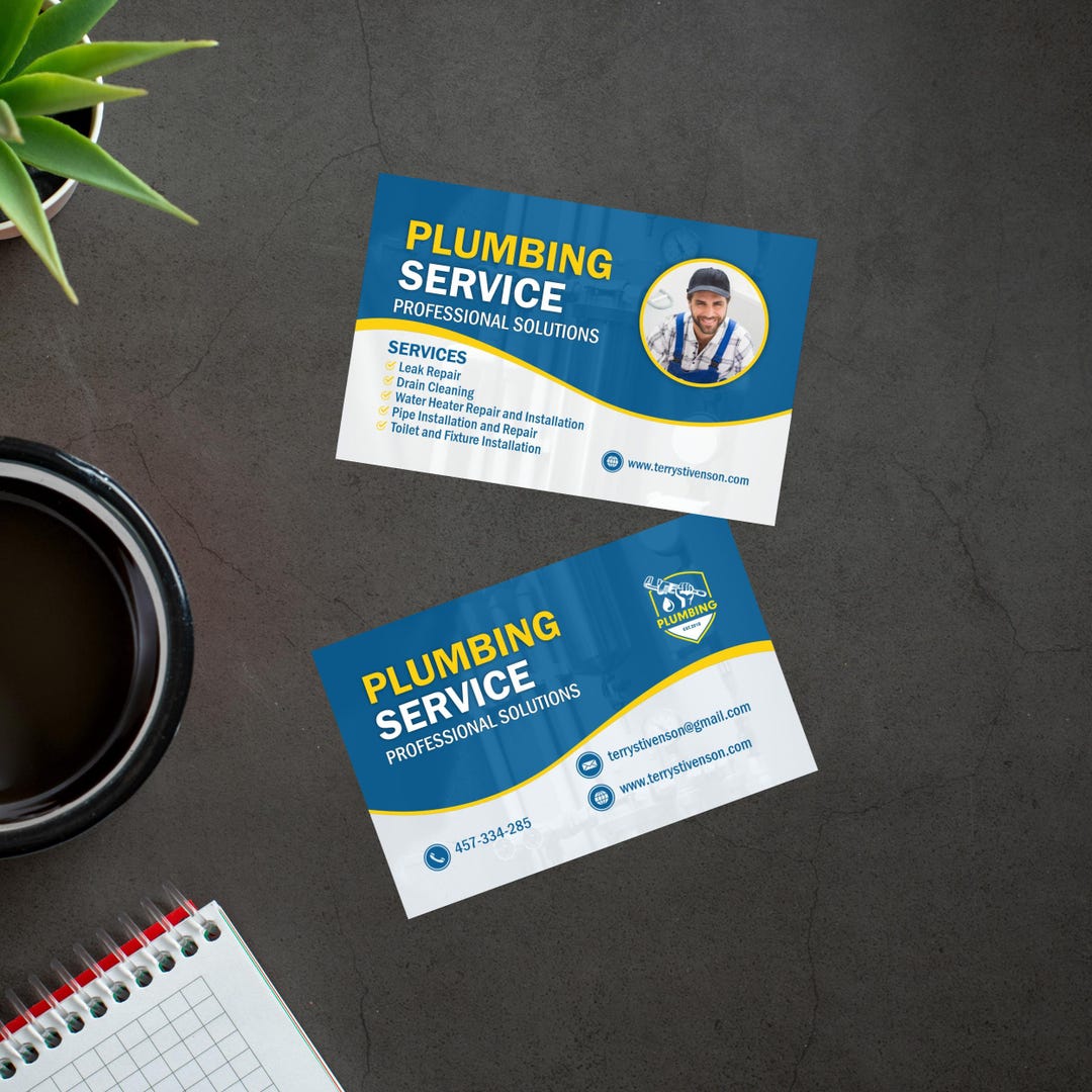 Custom Plumbing Services Business Card, Plumber Card, Small Business ...