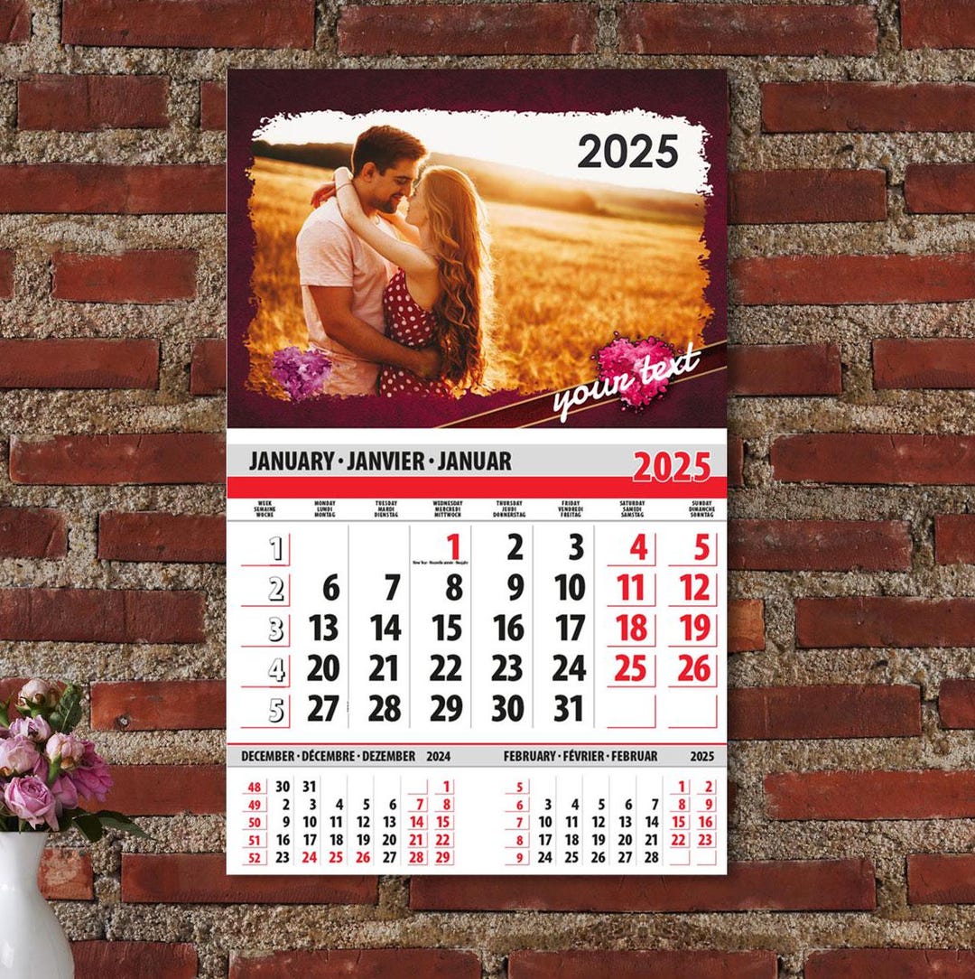 Personalized Wall Calendar 2025, Custom Photo or Logo, Personalized ...
