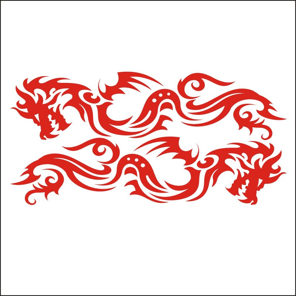 Two Dragons Car Decal Car Stickers Design Dragons Cool Car - Etsy