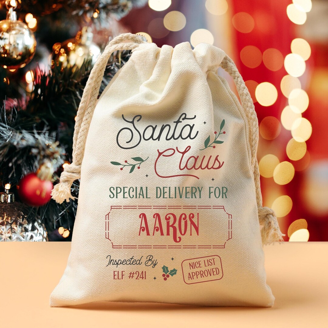 Personalized Santa Sack: Custom Cotton Canvas Christmas Gift Bag - Etsy