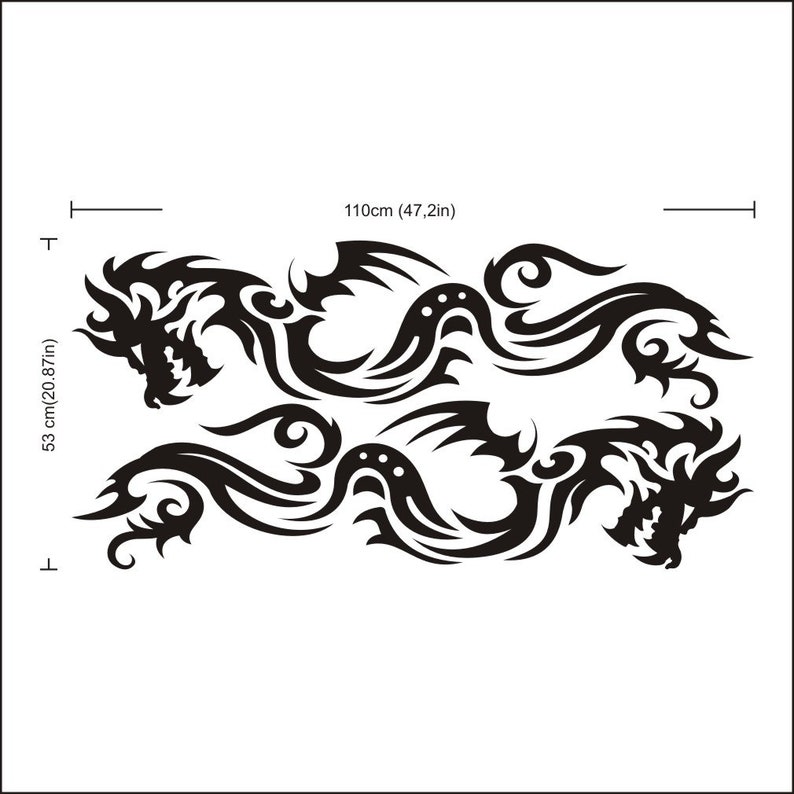 Two Dragons Car Decal Car Stickers Design Dragons Cool Car - Etsy