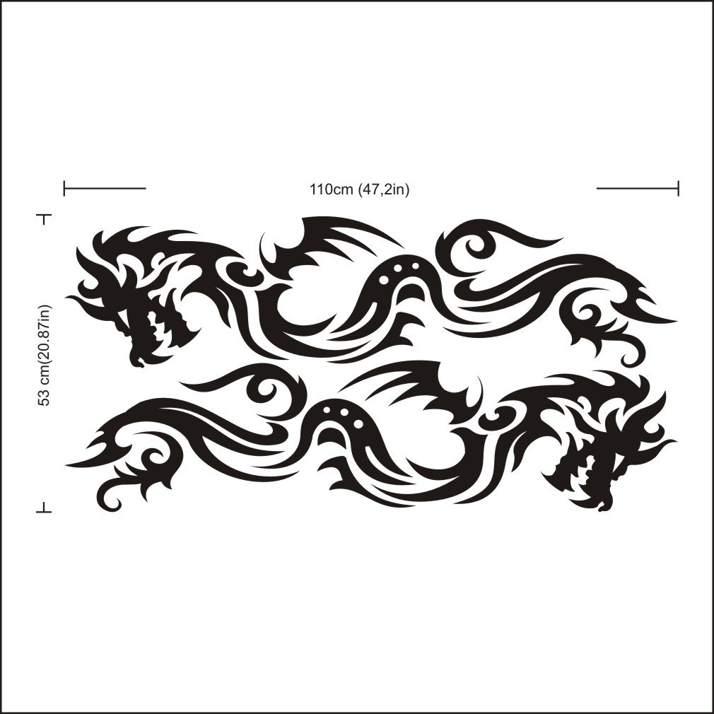 Two Dragons Car Decal Car Stickers Design Dragons Cool Car - Etsy