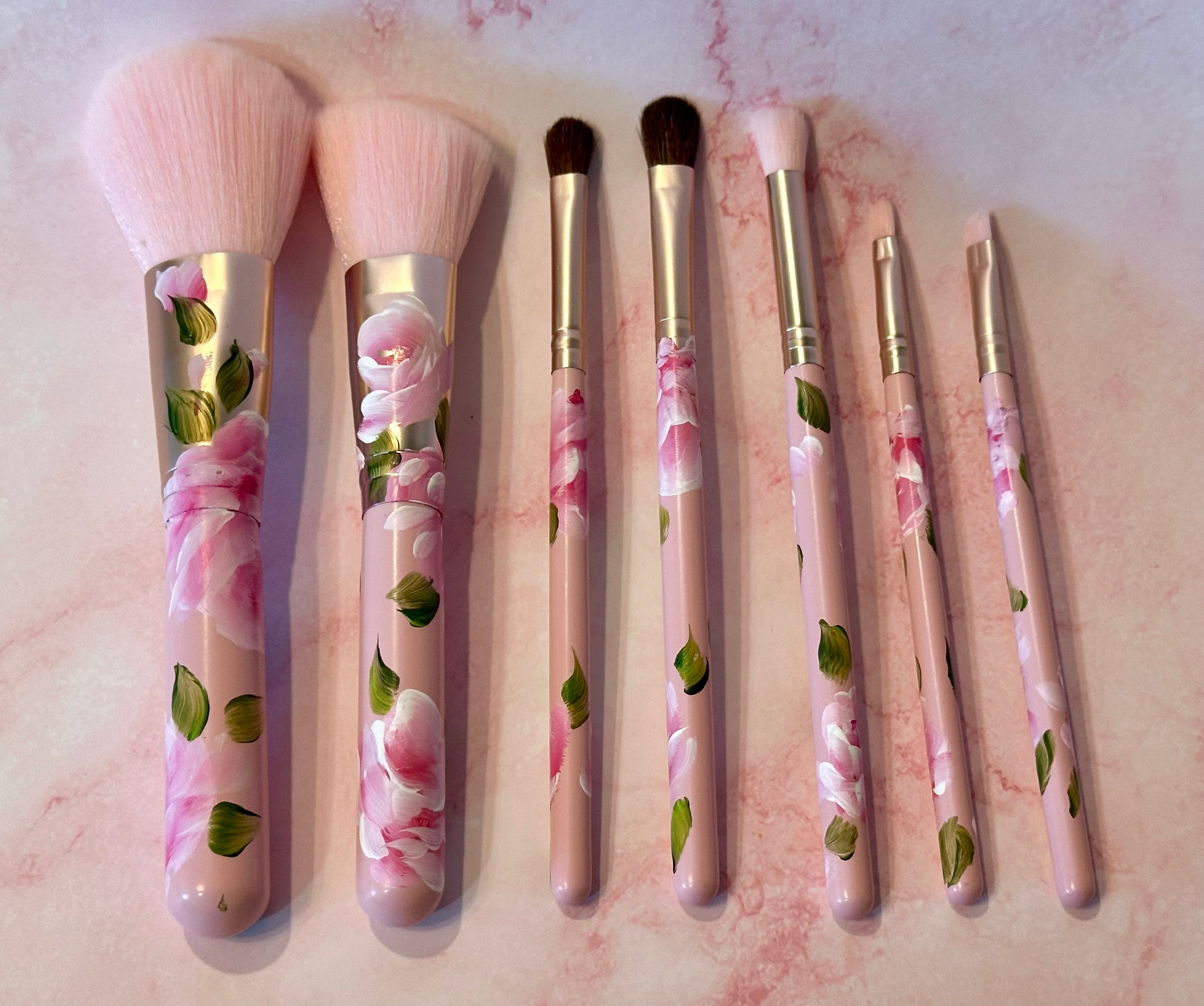ORIGINAL HAND PAINTED Cosmetic Brush Set, Unique One of a Kind Gift for ...