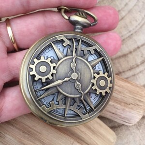 Steampunk Style Pocket Watch Antique Bronze Pocket Watch Man - Etsy