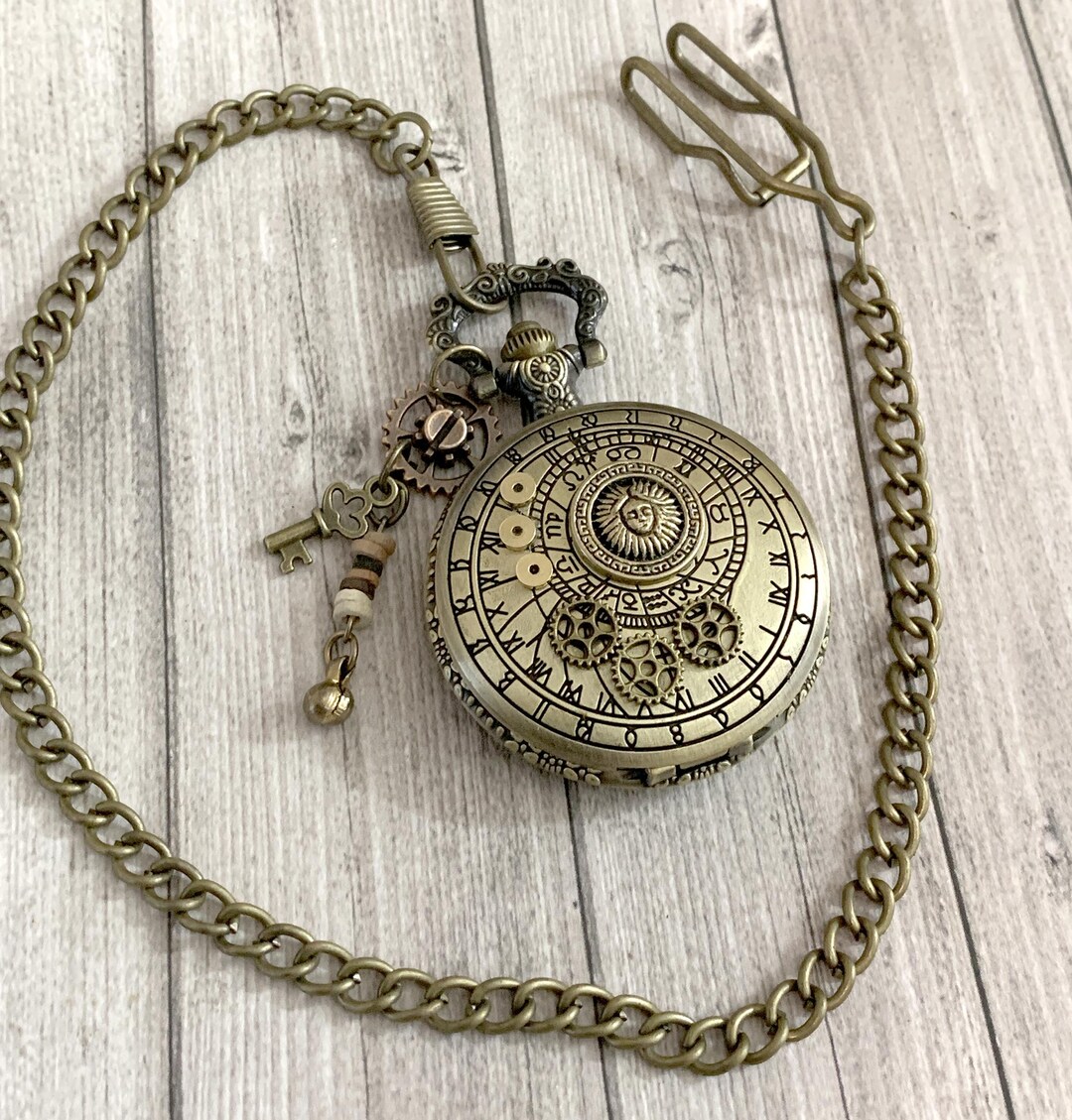 Sextant Themed Pocket Watch, Vintage Bronze Pocket Watch, Men's Gift ...