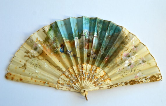 19th C Hand Painted French Fan | Etsy