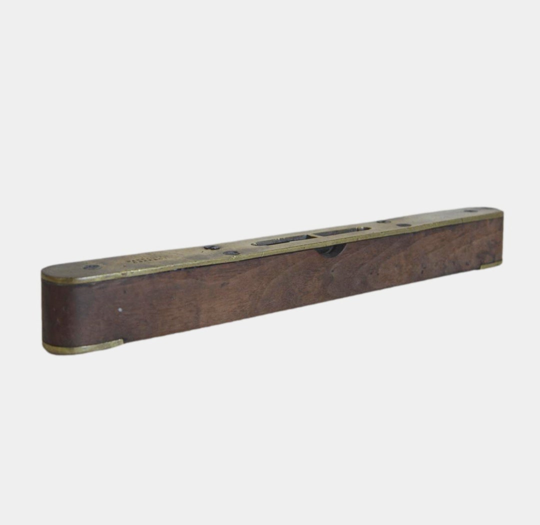 Antique Brass and Wood Spirit Level - Etsy