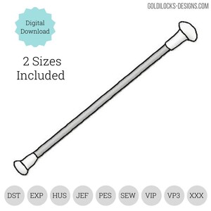 Baton Single Embroidery Design 2 Sizes 3, 4 Embroidery Machine DIGITAL ...