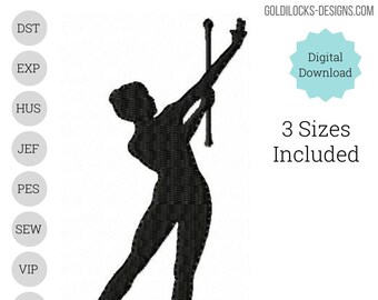 Batons Crossed Embroidery Design 3 Sizes 2 3 - Etsy