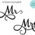 Mr and Mrs Words 4 Sizes Included Sized for Towels, Robes, Pillowcases ...