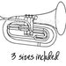 Marching Baritone Euphonium Outline Embroidery Design 3 Sizes - Etsy