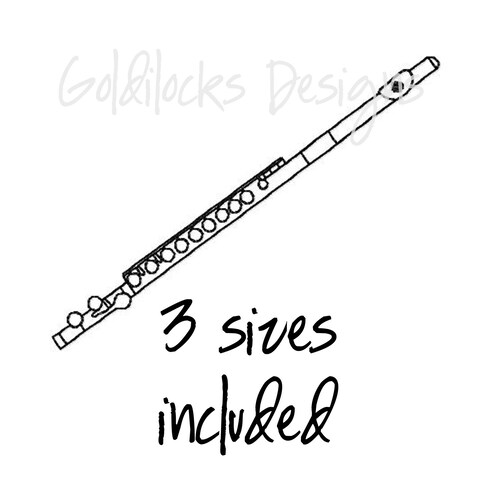 Flute Machine Embroidery Design - Etsy