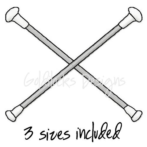 Batons Crossed Embroidery Design 3 Sizes 2 3 - Etsy