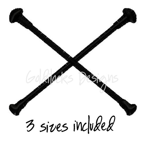 Batons Crossed Embroidery Design 3 Sizes 2 3 - Etsy