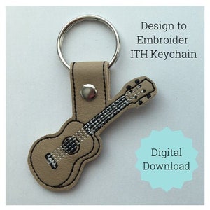 Ukulele Keychain Key Fob Design. ITH in the Hoop Snap Tab - Etsy
