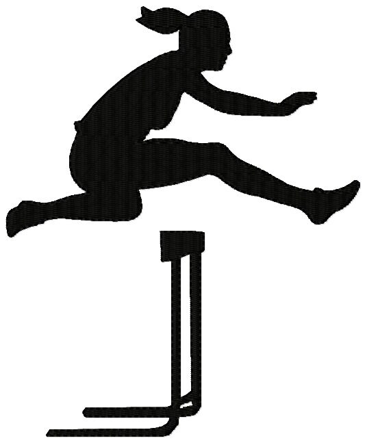 Female Hurdler Jump Track and Field Embroidery Design in 3 | Etsy