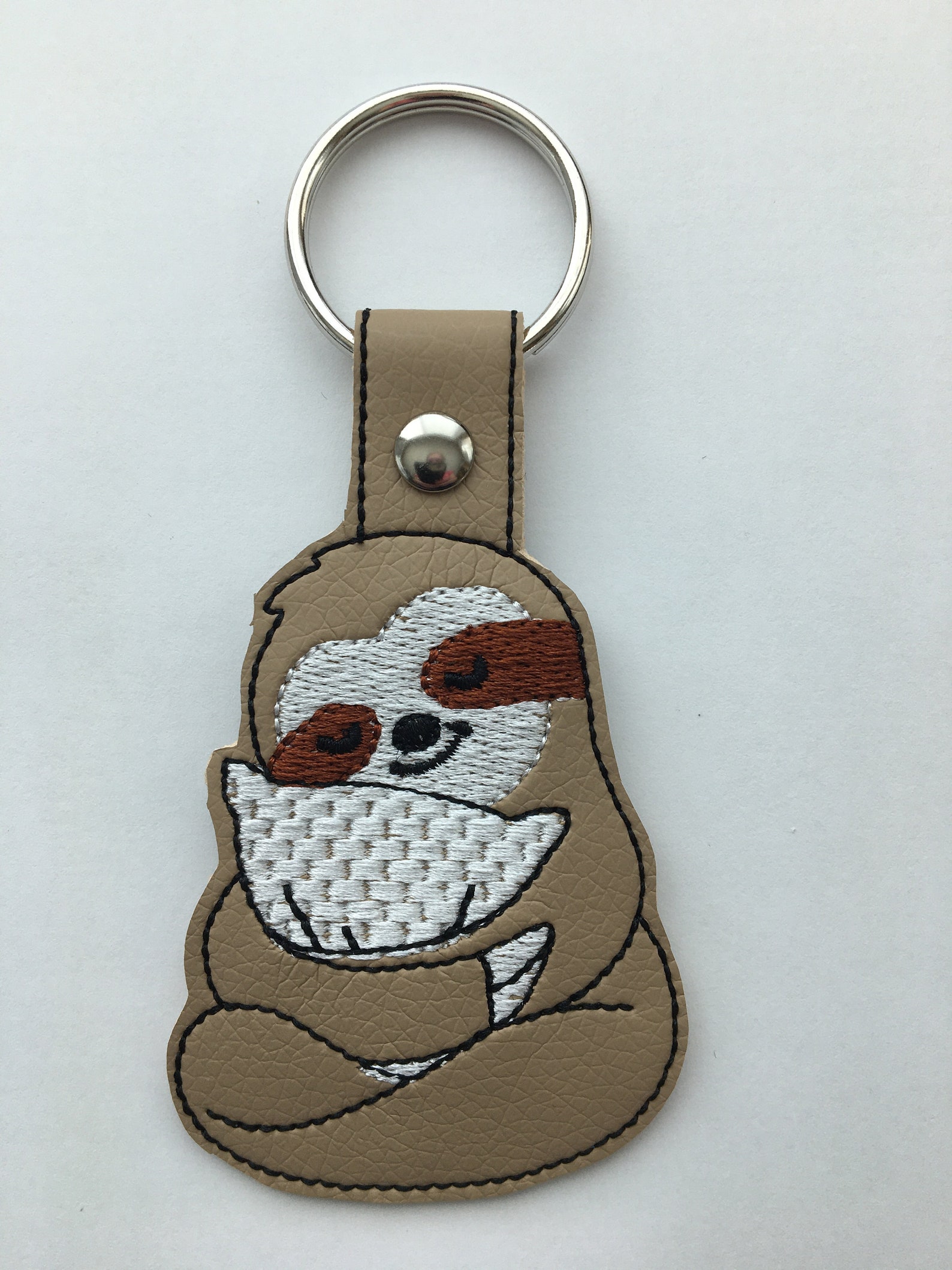 Sloth With Pillow Keychain Keyfob With Kamsnap Closure. ITH - Etsy
