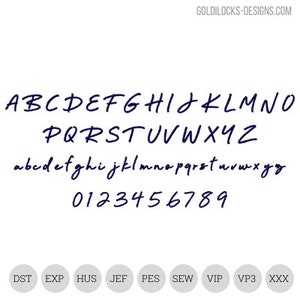 Amanda Script Handwriting Machine Embroidery Font Embroidery Font in 2 ...