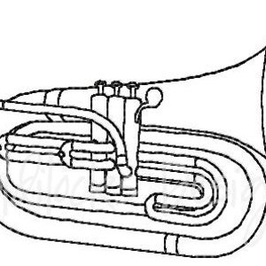 Marching Baritone Euphonium Outline Embroidery Design 3 Sizes | Etsy