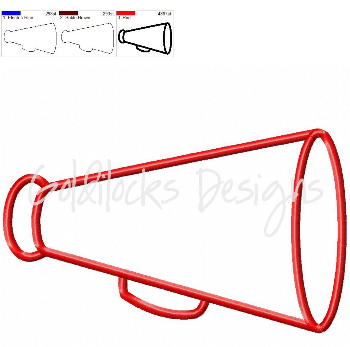 Megaphone Cheerleader Applique Embroidery Design 4 Large Sizes - Etsy