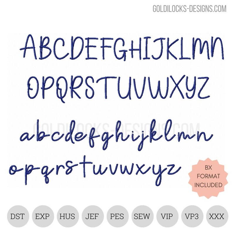 Bad Taste Script Machine Embroidery Font – Trendy Cursive Handwriting ...