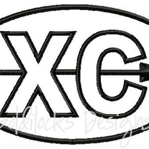 Cross Country XC Logo Embroidery Design With Filled Arrow and | Etsy