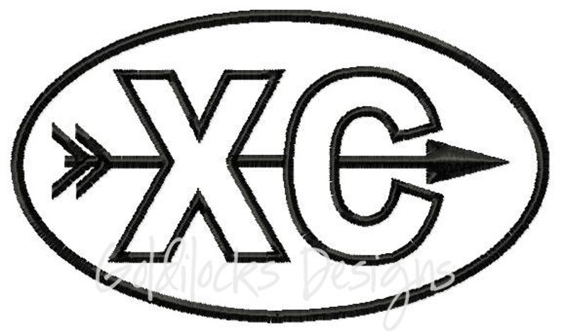 Cross Country XC Logo Embroidery Design With Filled Arrow and | Etsy