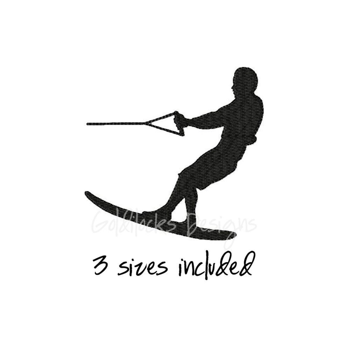 Water Ski Male Embroidery Design in 3 Sizes. Boating Skiing - Etsy