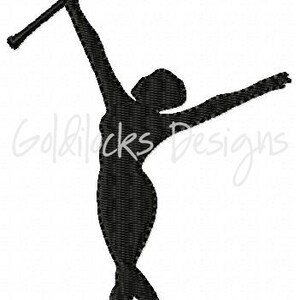 Baton Twirler Pose Silhouette Embroidery Design 3 Sizes - Etsy