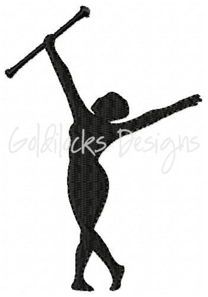 Baton Twirler Pose Silhouette Embroidery Design 3 Sizes - Etsy