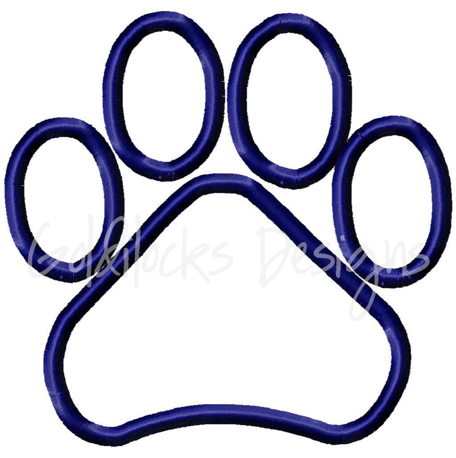 Dog Paw Print Embroidery Design. Applique 4 & 5 | Etsy