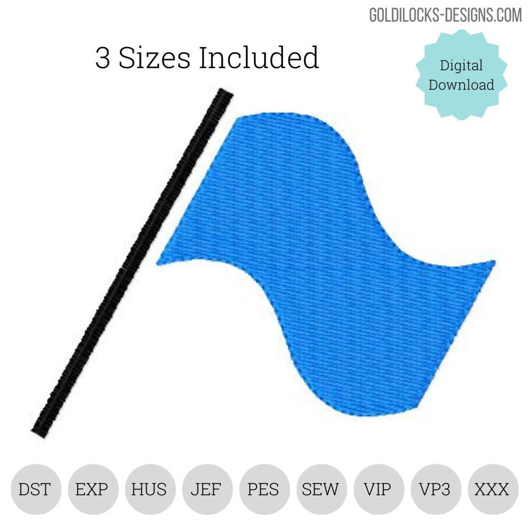 Color Guard Single Flag Embroidery Design 3 Sizes Included 2, 3, 4 Polo ...
