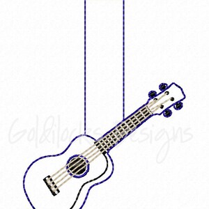 Ukulele Keychain Key Fob Design. ITH in the Hoop Snap Tab | Etsy