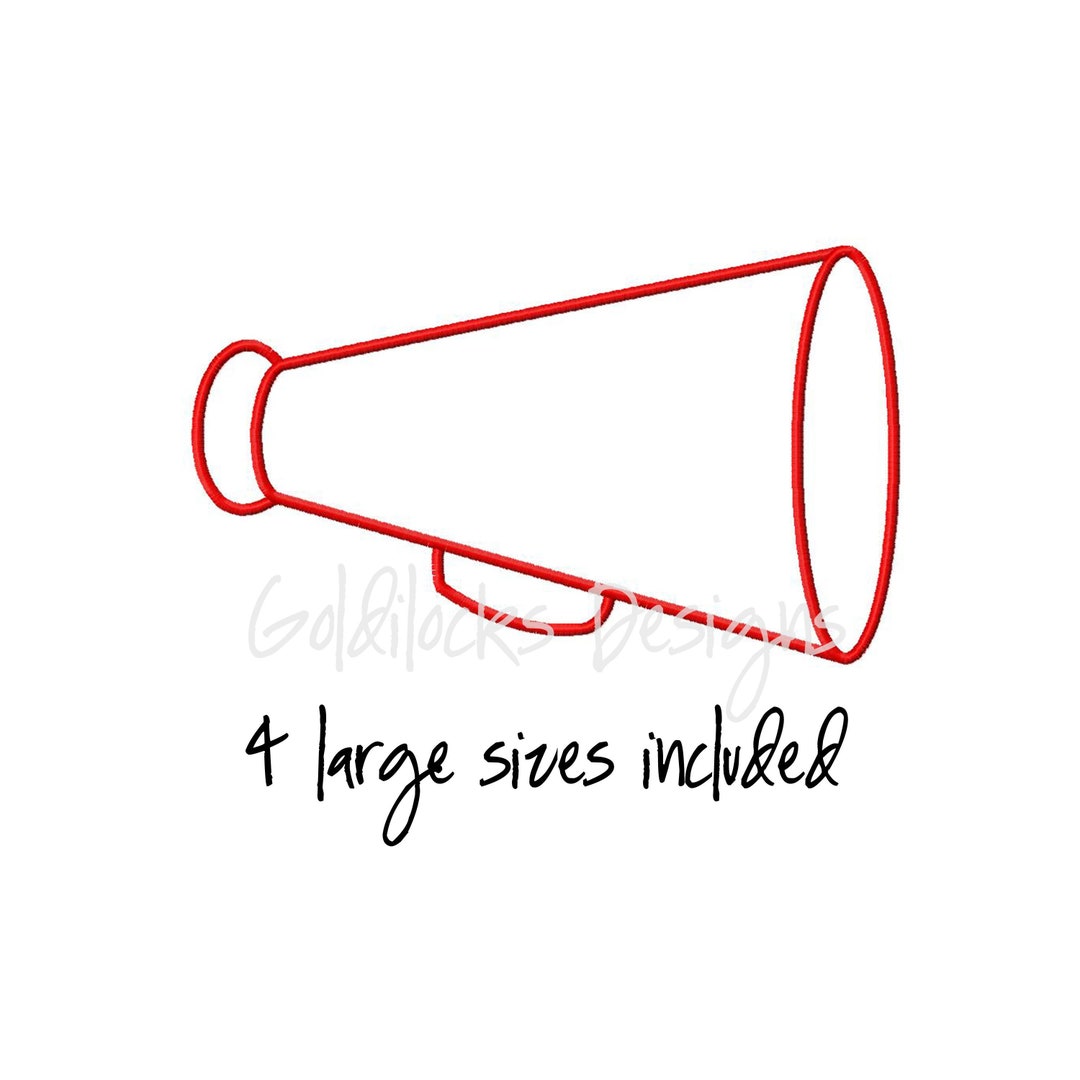 Megaphone Cheerleader Embroidery Design 4 Large Sizes in Satin - Etsy