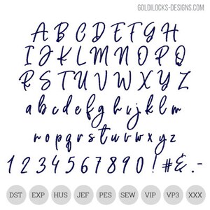 Celeste Script Handwriting Machine Embroidery Font Embroidery | Etsy