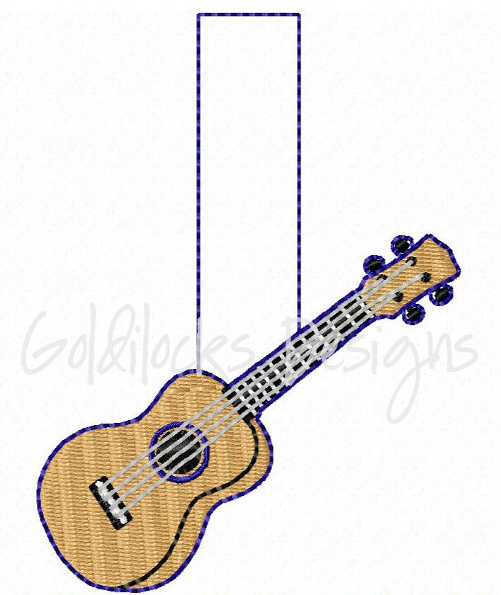 Ukulele Keychain Key Fob Design. ITH in the Hoop Snap Tab - Etsy