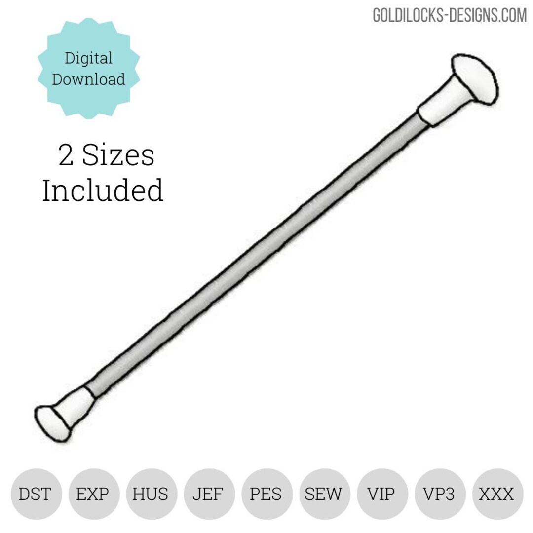 Baton Single Embroidery Design 2 Sizes 3, 4 Embroidery Machine DIGITAL ...