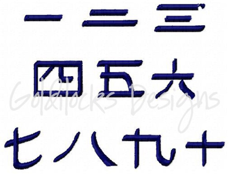 Japanese Numbers 1-10 Embroidery Designs in 3 Sizes. Japan - Etsy