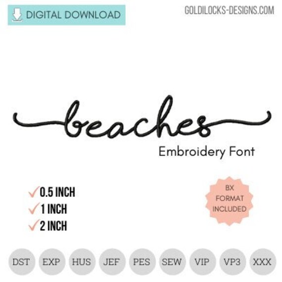 Beaches Trendy Handwriting Hand Lettering Script Machine - Etsy