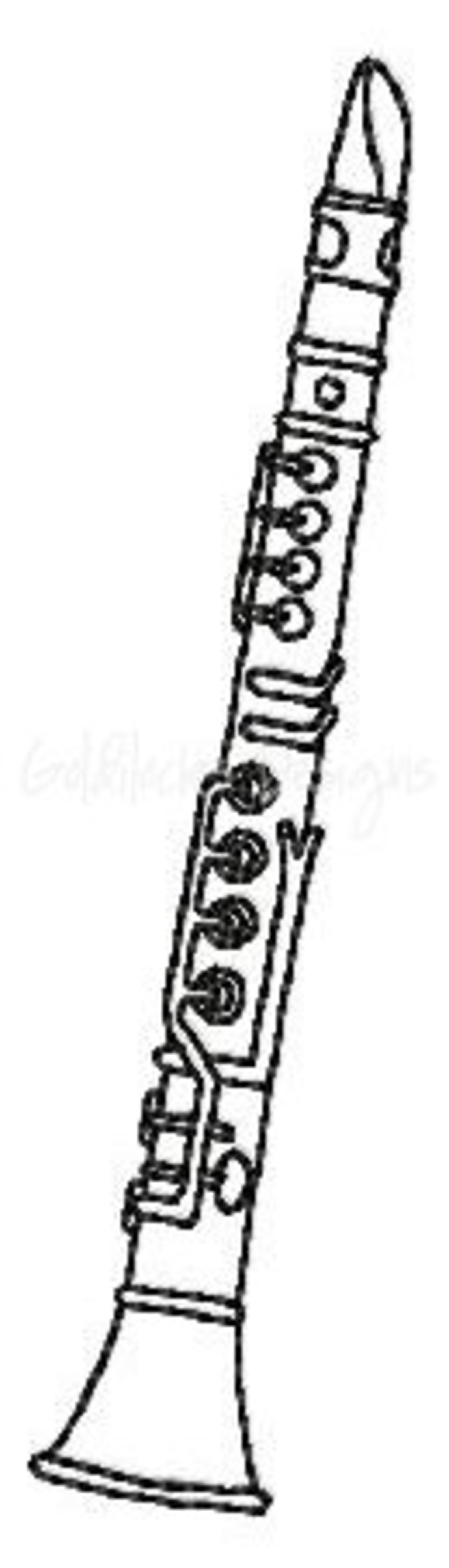 Clarinet Outline Embroidery Design 3 Sizes Included 3 - Etsy