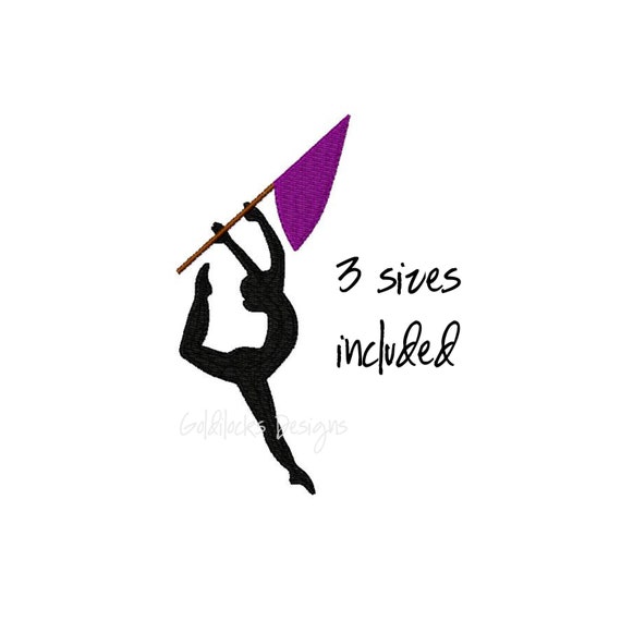 Color Guard Dancing Flag Twirler Color Flag Embroidery Design | Etsy