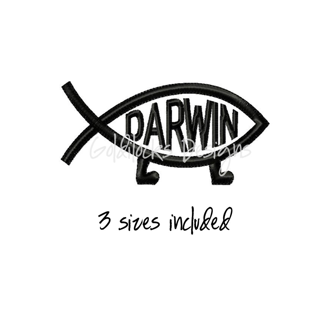 Darwin Fish Evolution Embroidery Design 3 Sizes Included Polo - Etsy