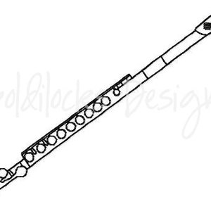 Flute Outline Embroidery Design 2 Sizes Included 3 - Etsy
