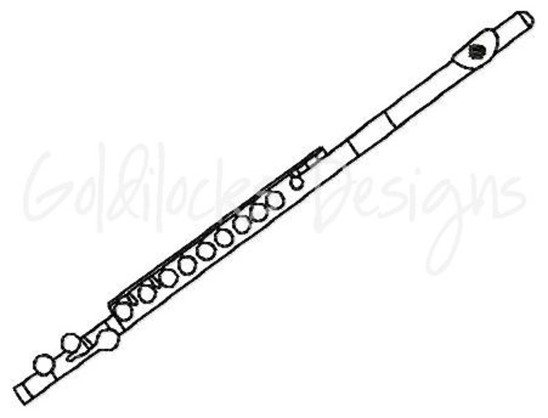 Flute Outline Embroidery Design 2 Sizes Included 3 - Etsy