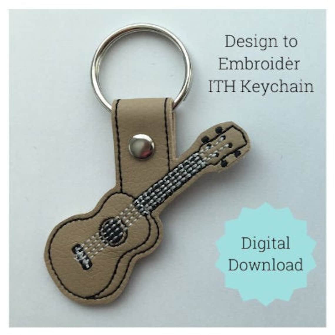 Ukulele Keychain Key Fob Design. ITH in the Hoop Snap Tab - Etsy