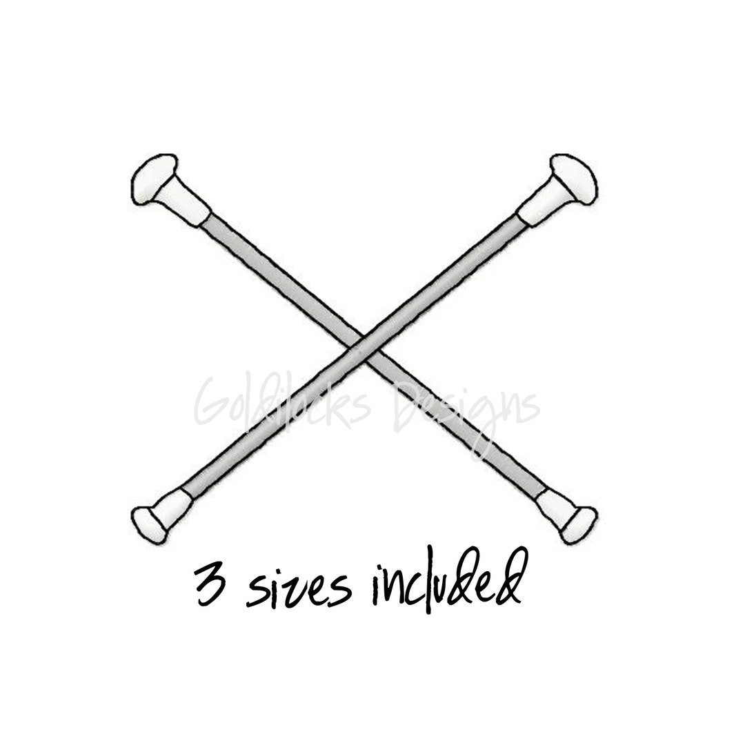 Batons Crossed Embroidery Design 3 Sizes 2 3 - Etsy