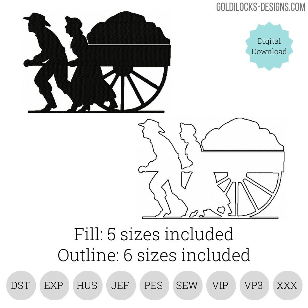 Mormon Hand Cart Clipart Template