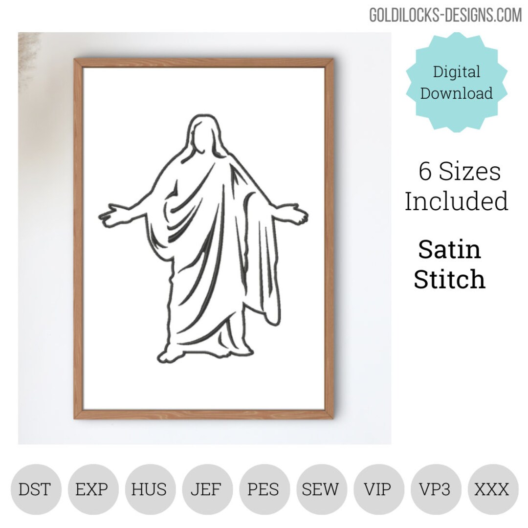 Bundle of 2 Jesus Christ Single Line and Christus Satin Stitch Divine ...