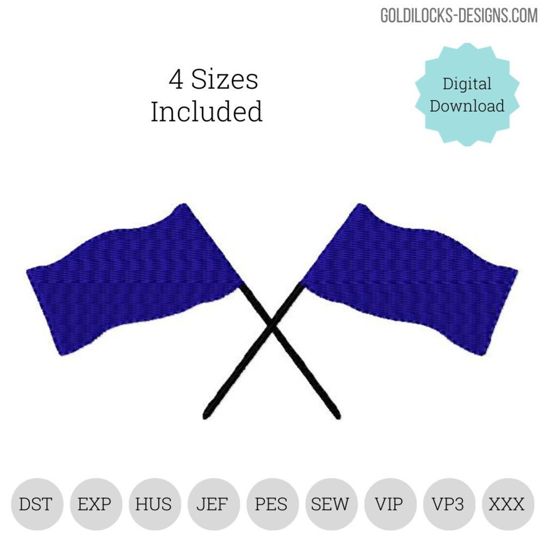 Color Guard Crossed Flags Embroidery Design 4 Sizes Included ...